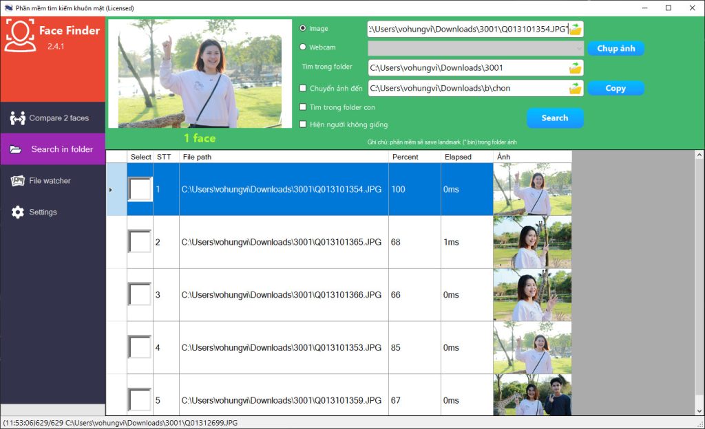 FaceFinder - Phần mềm tìm kiếm hình ảnh theo khuôn mặt - VisCom Solution